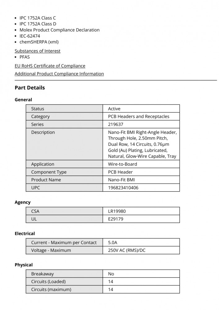 MOLEX 2196372414 technical document preview, page 2
