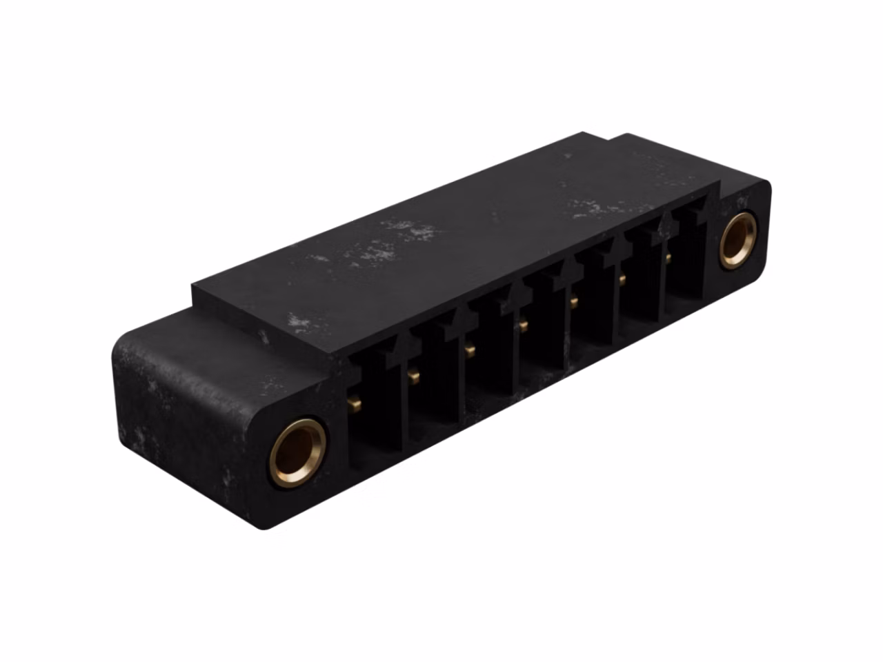 3.50mm Pitch Eurostyle Right-Angle PCB Header, with Threaded Retention Inserts, Gold (Au) Plated, Black, 7 Circuits for sale