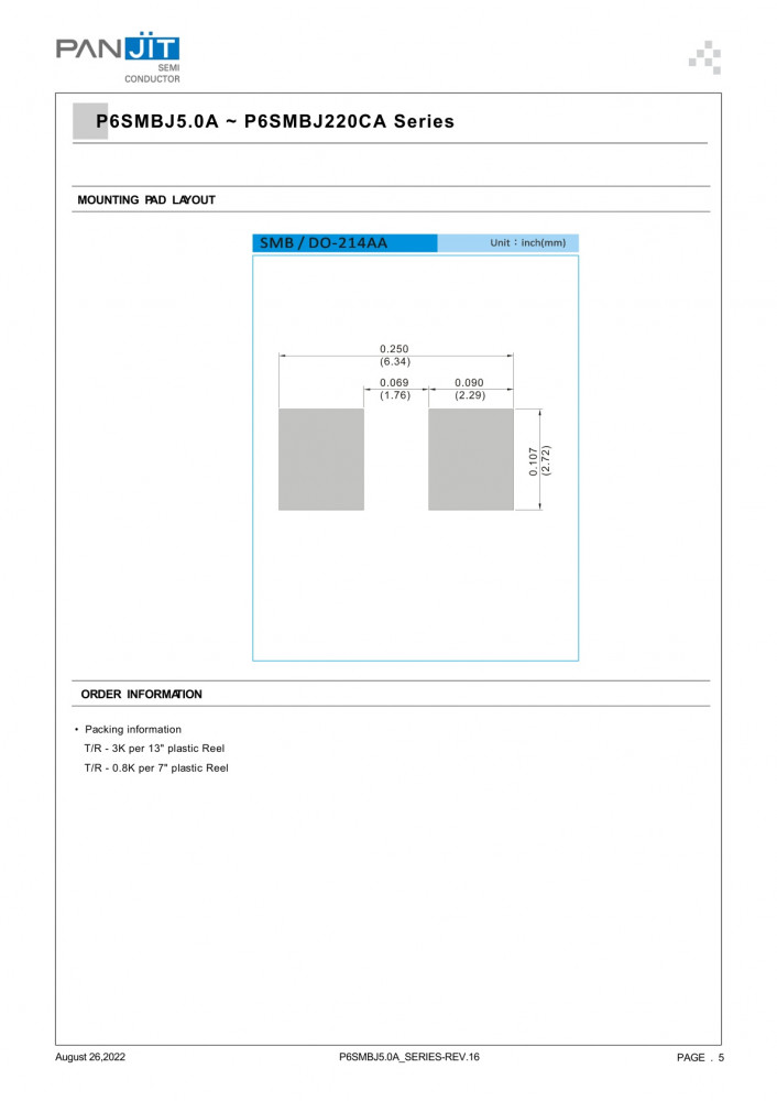 PANJIT P6SMBJ series datasheet page 4