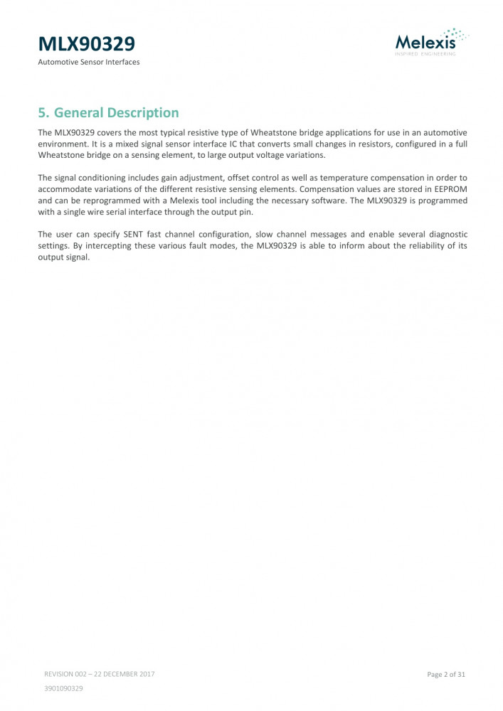 MLX90329 datasheet page 2