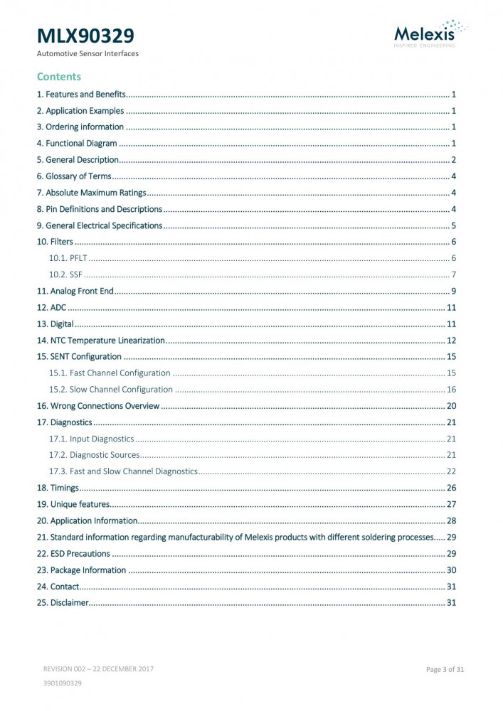 MLX90329 datasheet page 3