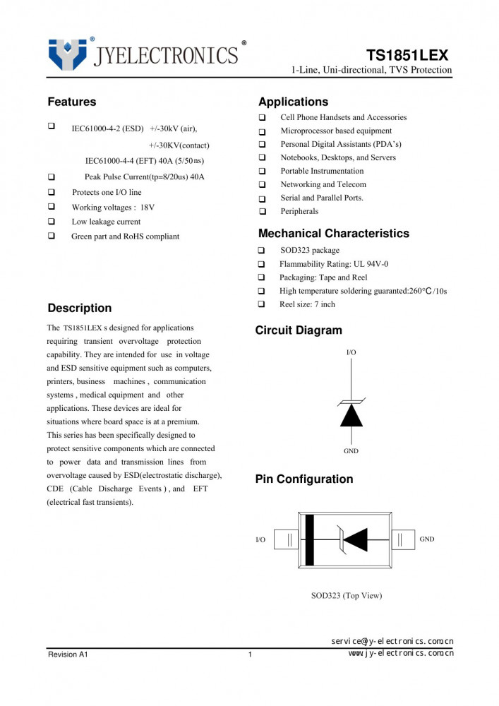 TS1851LEX datasheet page 1
