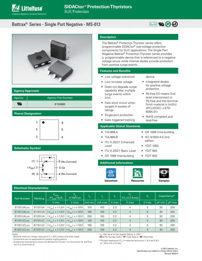 B1201UCLRP technical document page 1