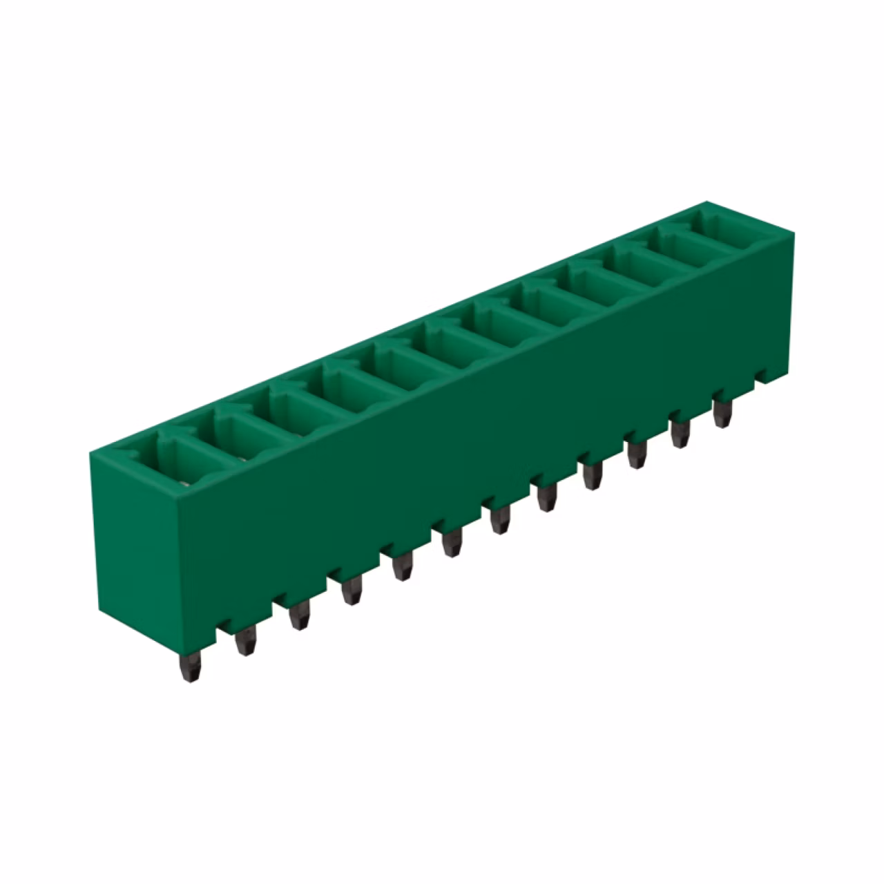 3.81mm Pitch Eurostyle Vertical PCB Header, Green Housing, 12 Circuits for sale