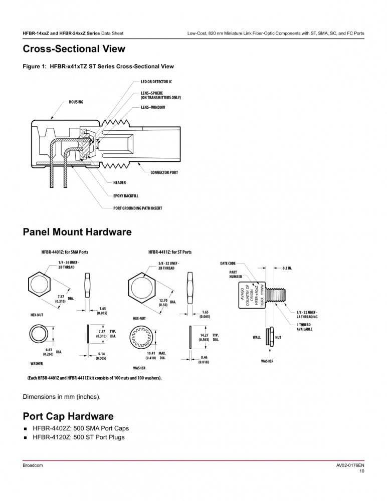 HFBR-2412TCZ documentation page 10