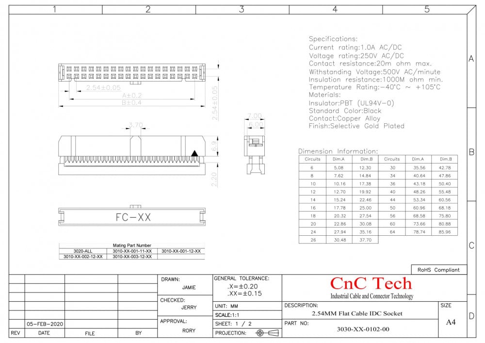 CnC Tech 3030-26-0102-00 technical drawing page 1