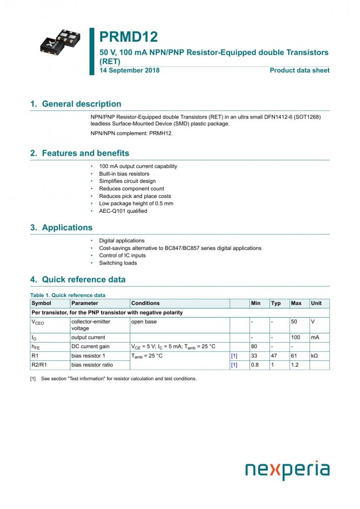 PRMD12Z datasheet page 1
