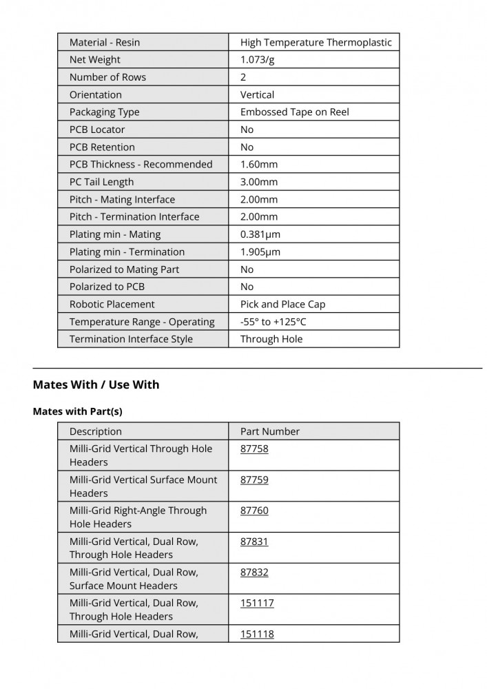 Technical document page 3 for MOLEX 791077417