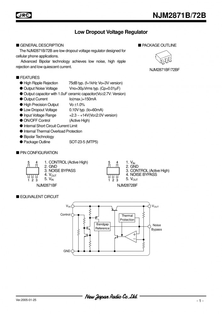 NJM2872BF33-TE1 datasheet page 1