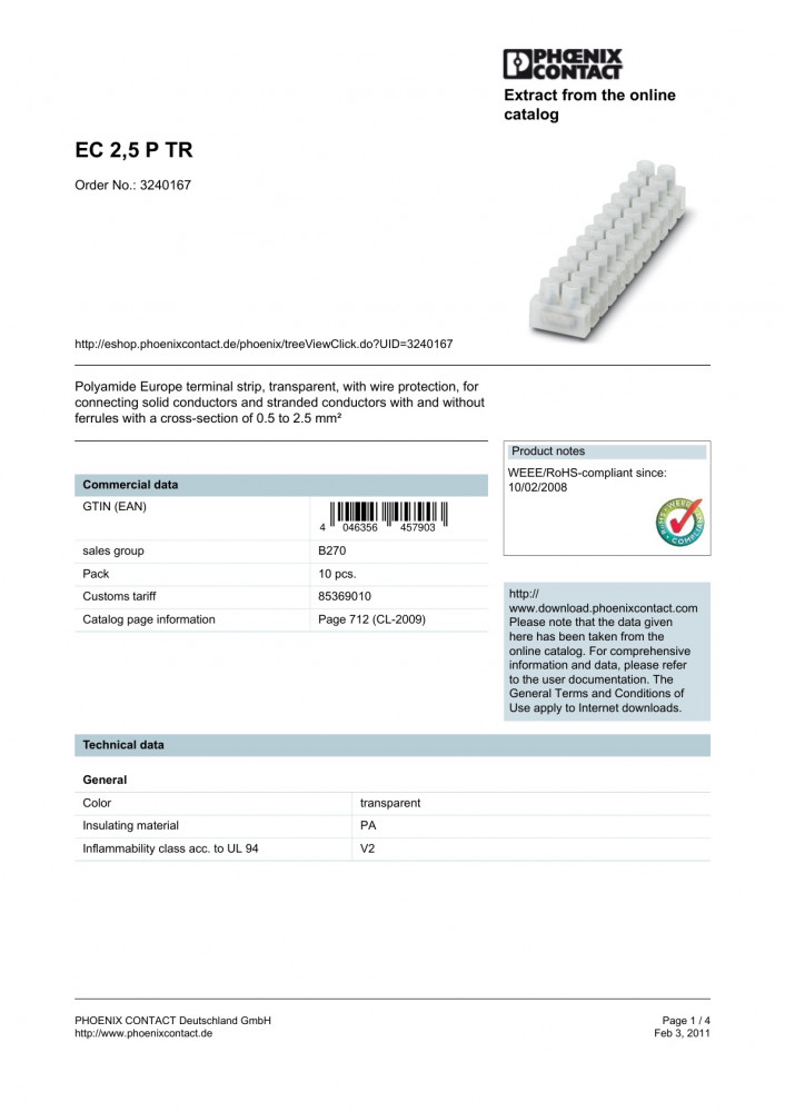 Product documentation page 1