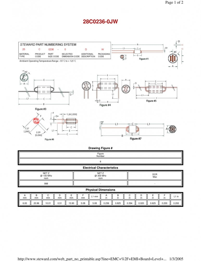 Laird 28C0236-0JW technical document page 1
