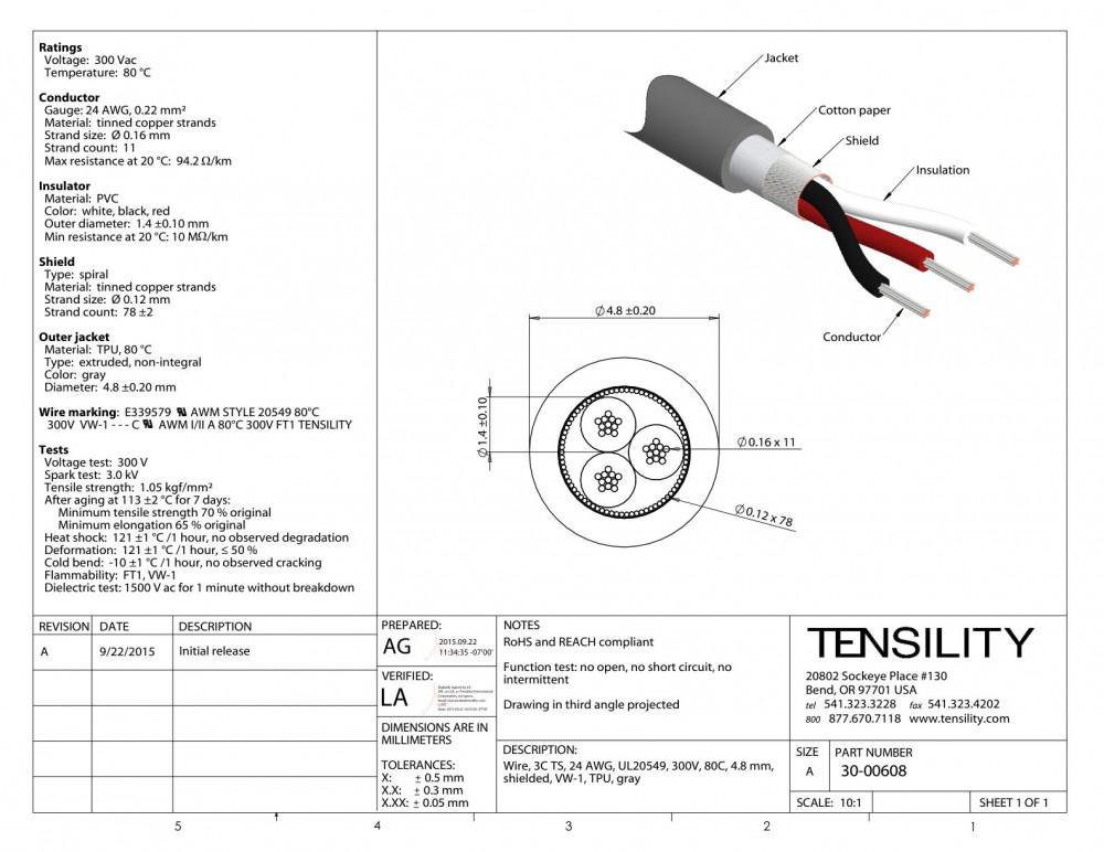 Tensility 30-00608 cable drawing
