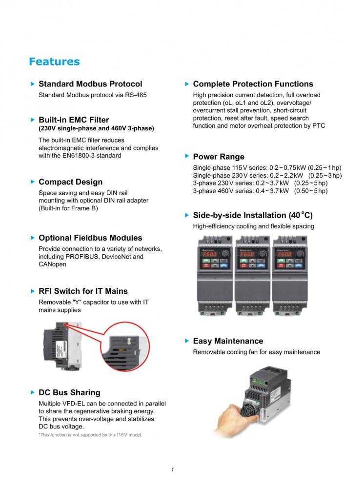 DELTA VFD-EL documentation page 2