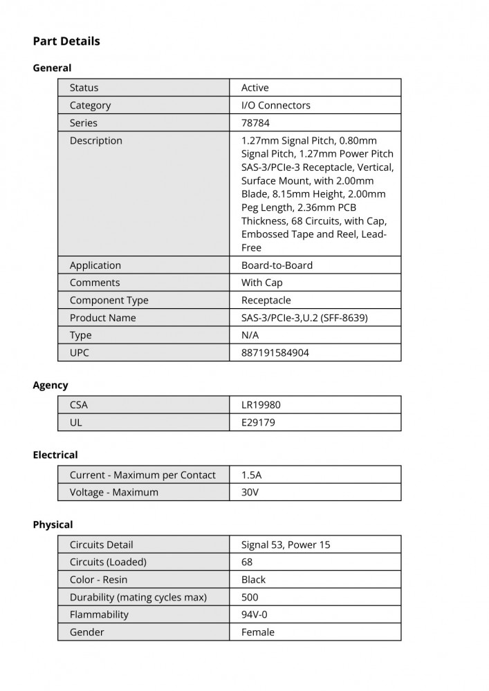 MOLEX 787840002 technical document page 2