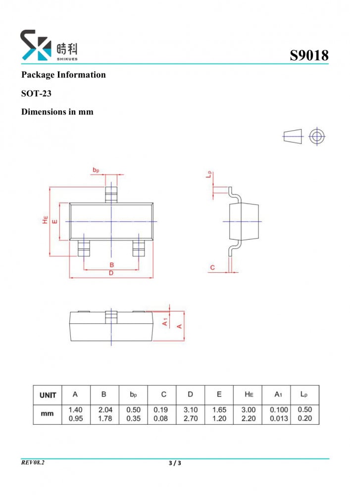 S9018 datasheet page 3