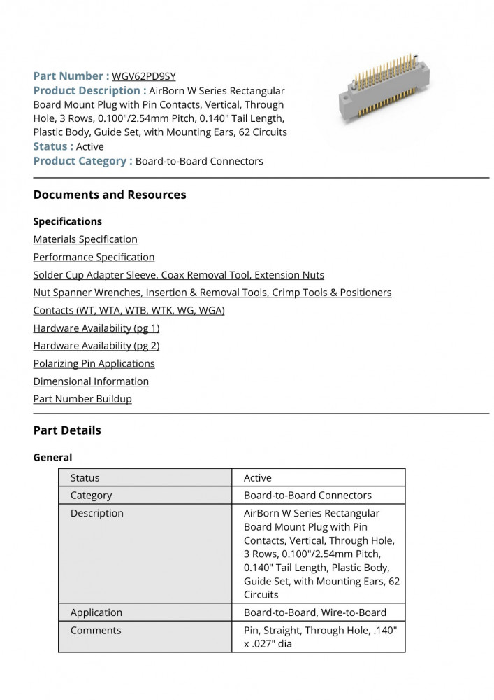 WGV62PD9SY technical document page 1