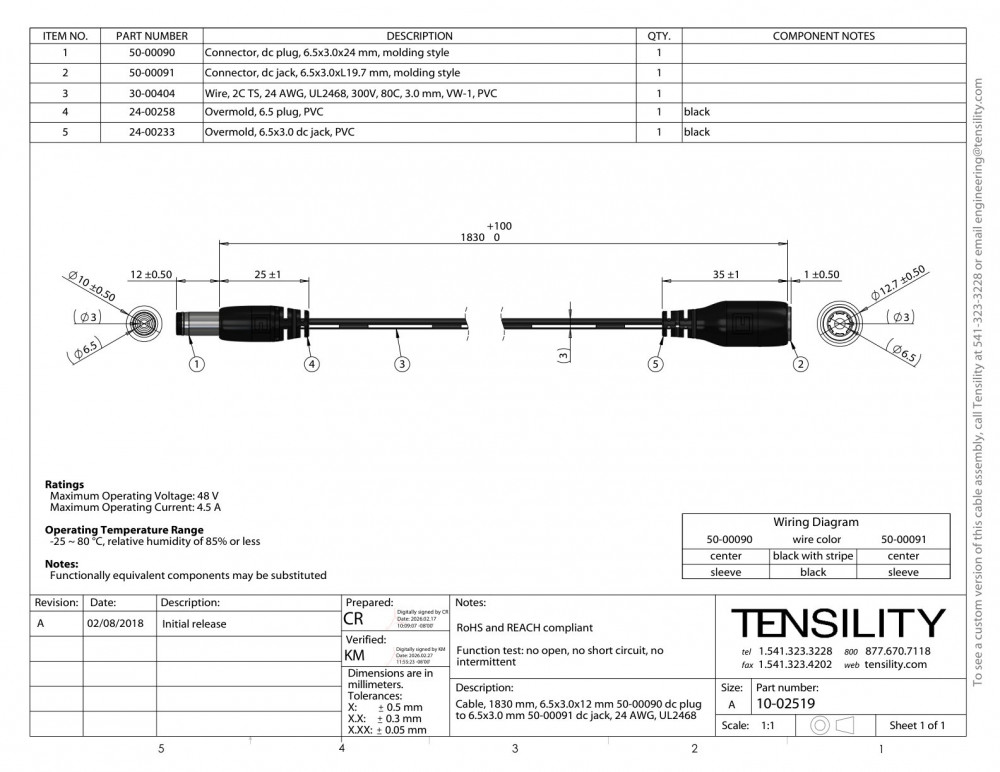 Tensility International 10-02519 product drawing