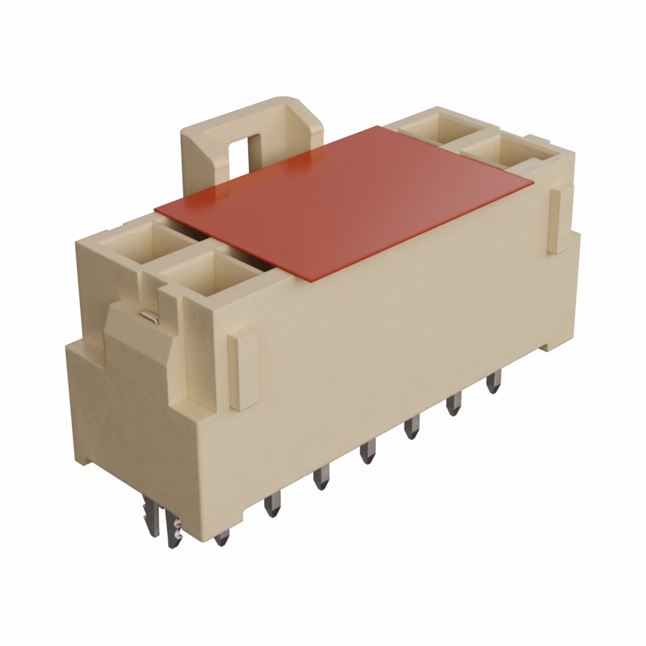 Ultra-Fit Vertical Header, 3.50mm Pitch, Dual Row, 14 Circuits, with Solder Clips, 0.38µm Gold (Au) Plating, Natural, Glow-Wire Capable, Embossed Tape on Reel, with Pick-and-Place Tape