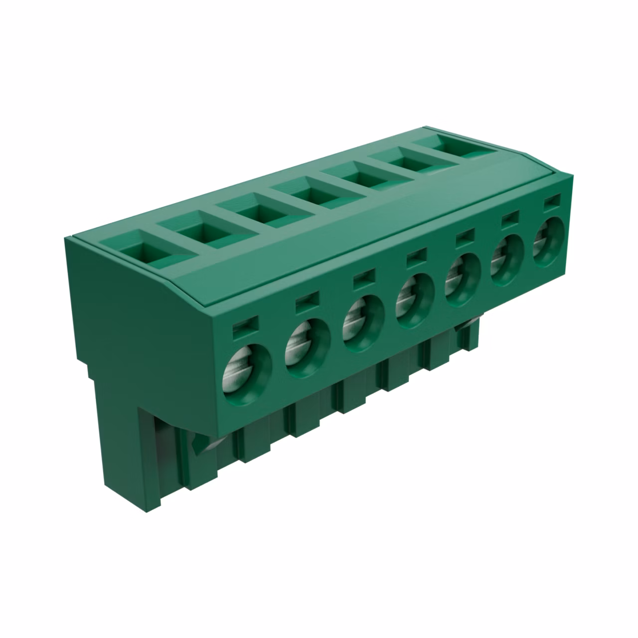 5.08mm Pitch Eurostyle Horizontal Plug, with Standard Imprinting, Green Housing, Gold (Au) Plated, 7 Circuits for sale