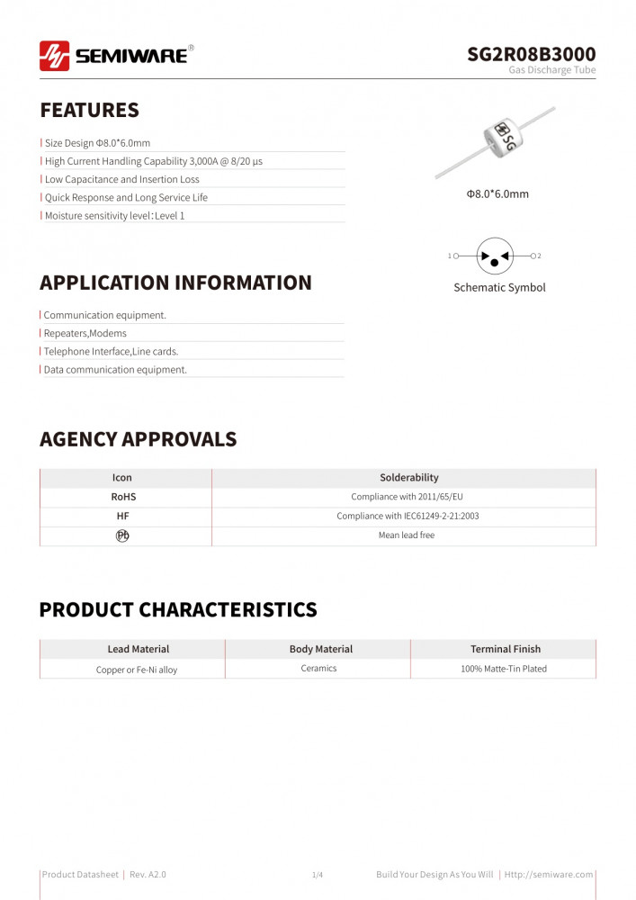SG2R08B3000 datasheet page 1
