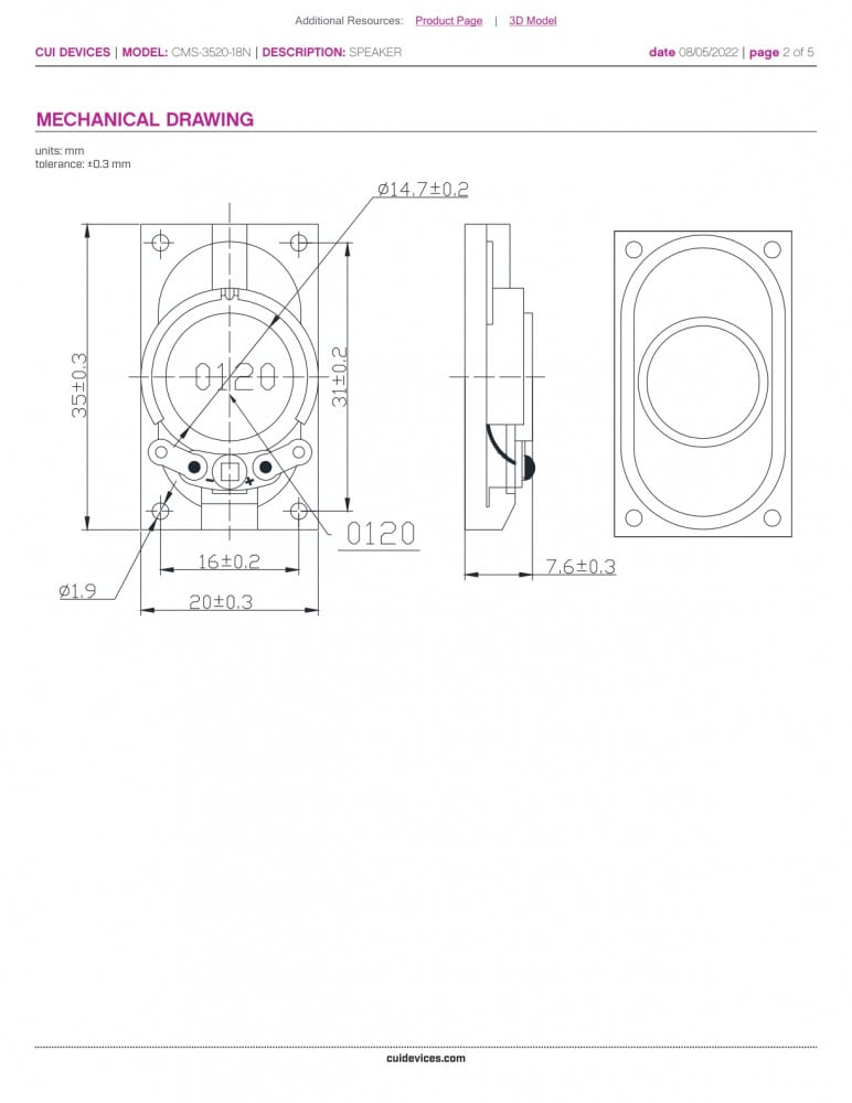CMS-3520-18N datasheet page 2