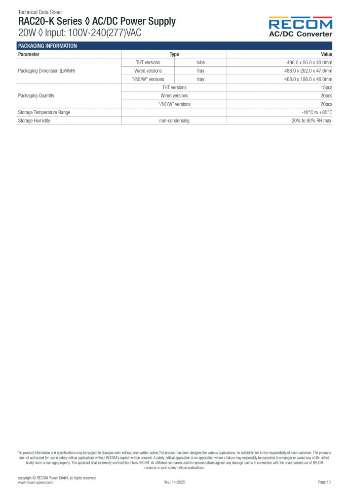 RAC20-12SK datasheet page 10