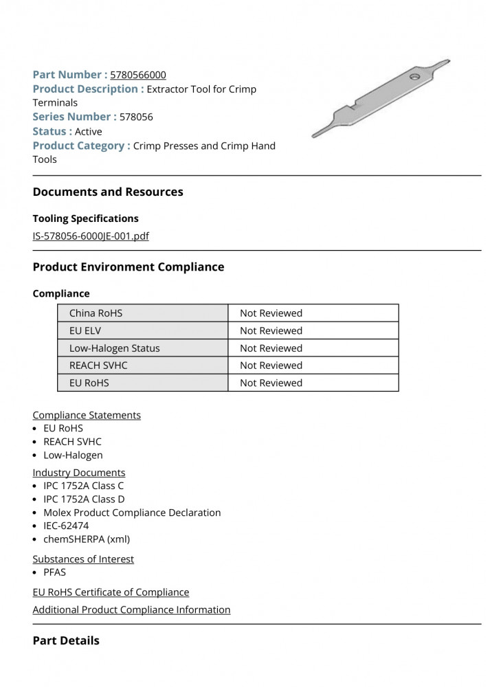 Tooling document preview, page 1