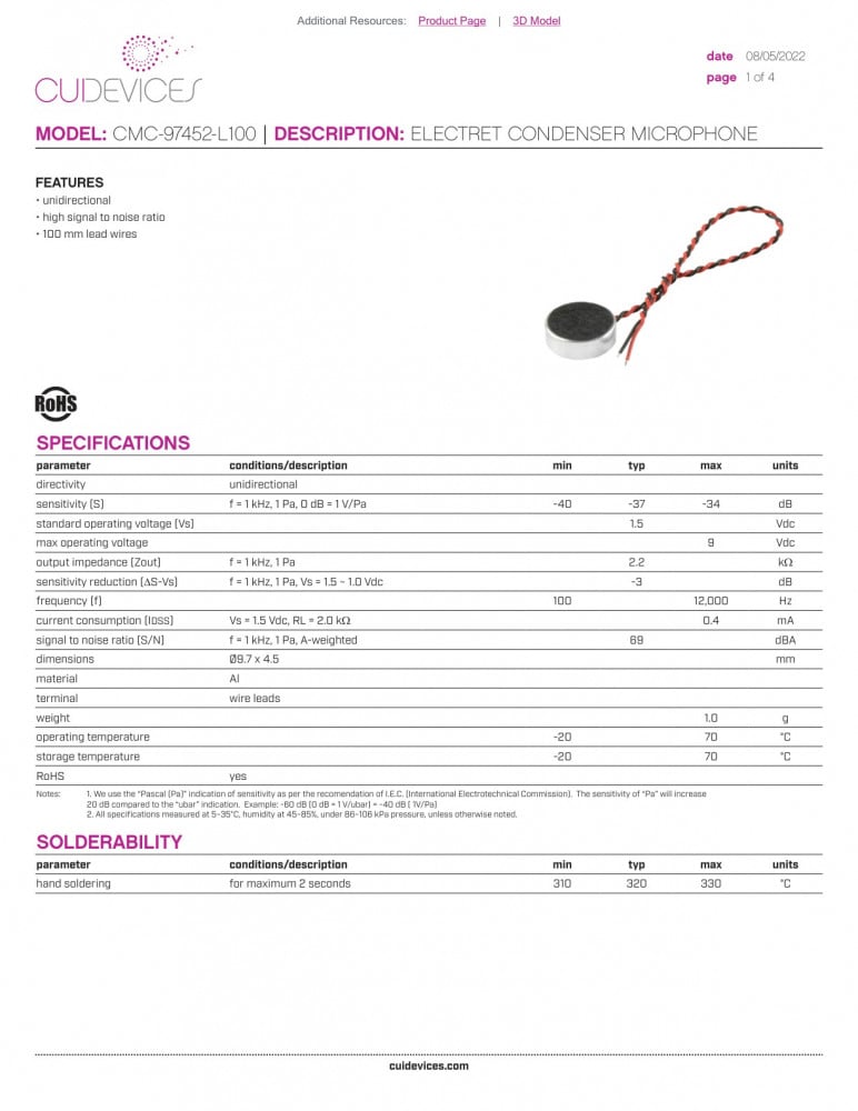 CMC-97452-L100 datasheet page 1
