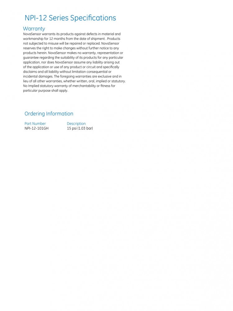 NPI-12 Series technical document page 3