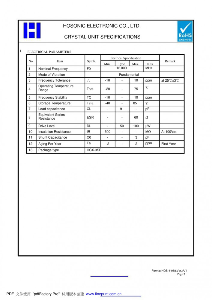 E3SB12E00000CE datasheet page 3