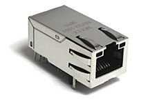 MXMag PD Integrated Gigabit Ethernet 8 Core 4PPoE 60W Class 6 Single-Port RJ45 Connector, 39.00mm Depth, 3.15mm Phy Pin Length, Right-Angle, Inverted Profile, with Shield Tabs, Non-LED, Standard Temperature, Tray