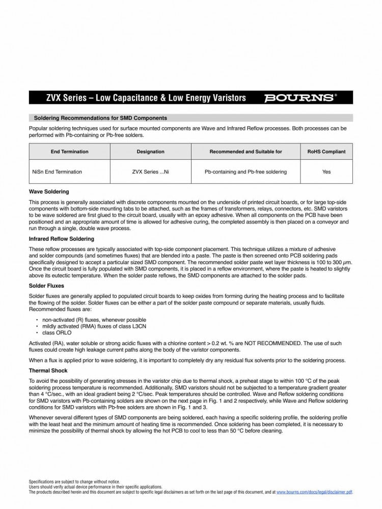 Bourns ZVX datasheet page 9
