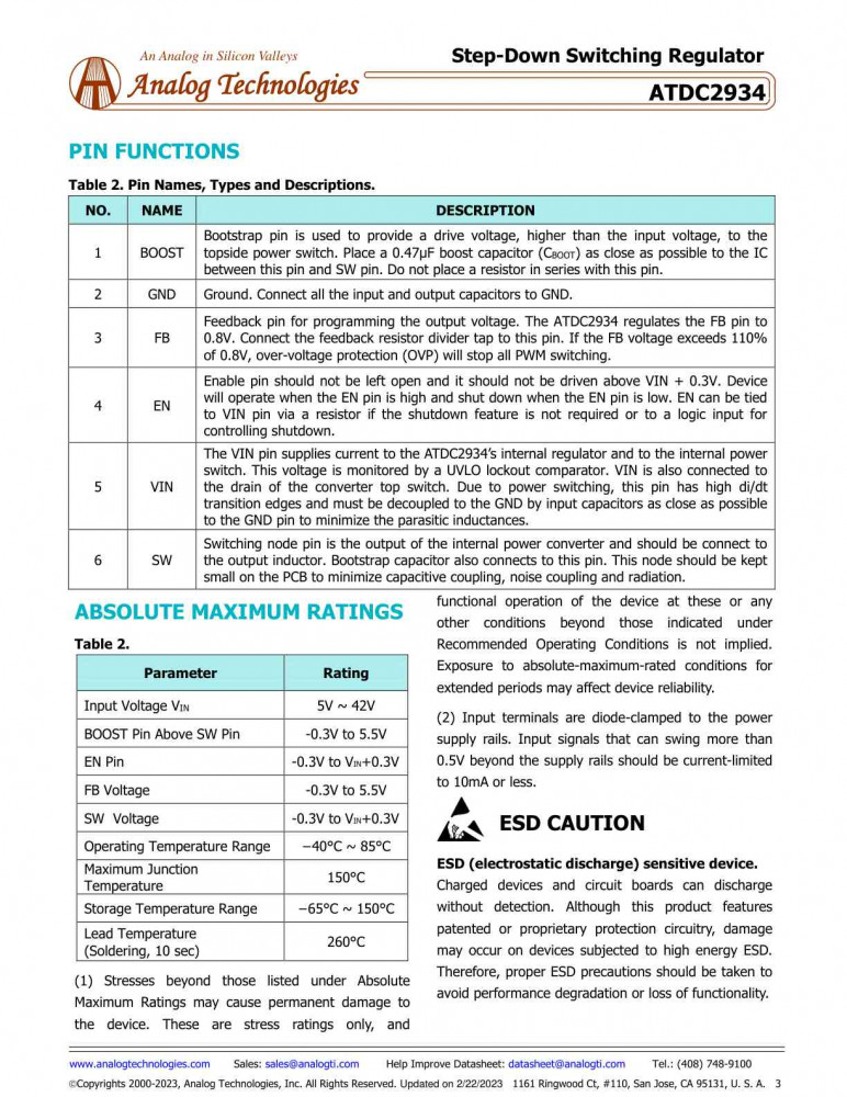 ATDC2934 datasheet page 3