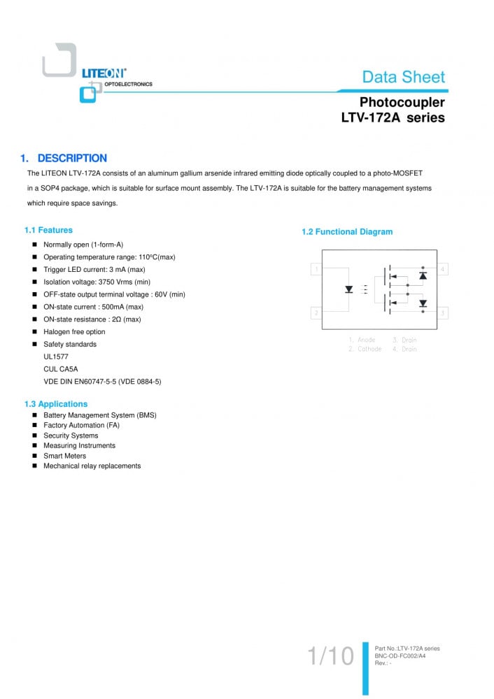 LTV-172A datasheet page 2