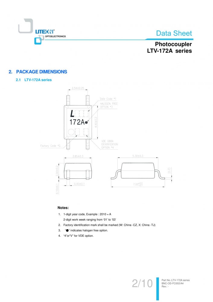 LTV-172A datasheet page 3