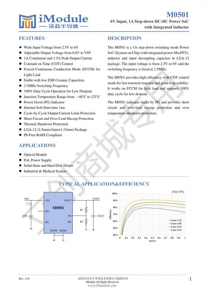 M0501DLAA datasheet page 1