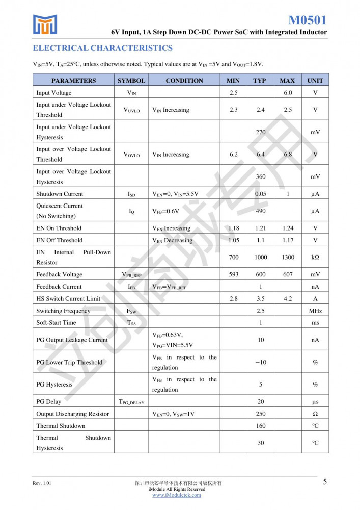 M0501DLAA datasheet page 5
