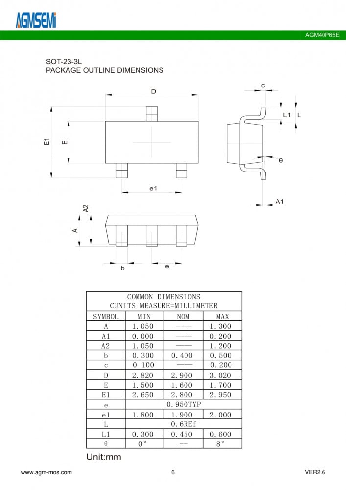 AGM40P65E datasheet page 6
