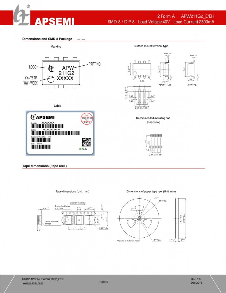 APW211G2E datasheet page 5
