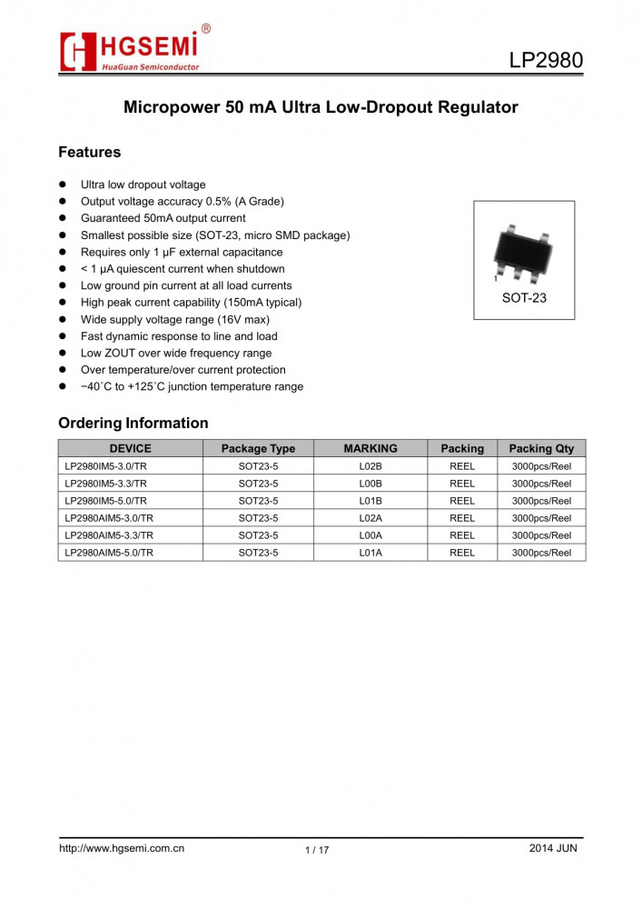 LP2980 technical document page 1