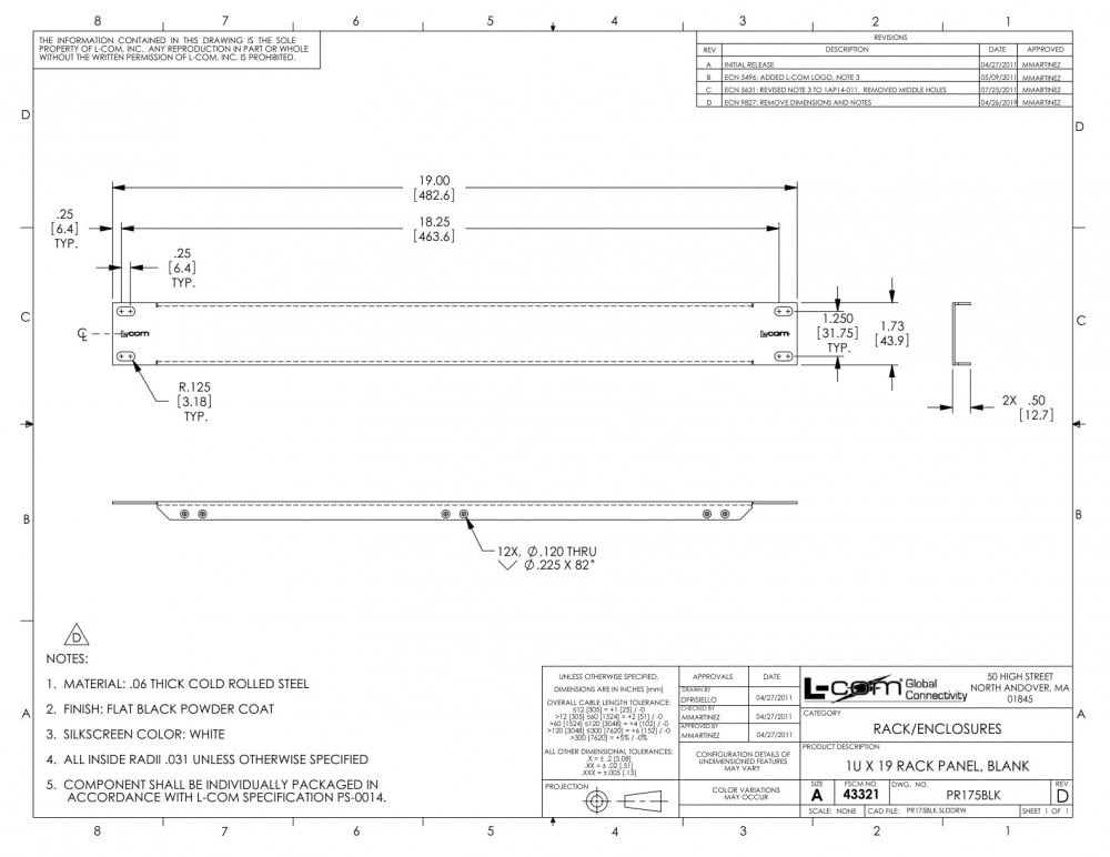 L-com PR175BLK technical document preview