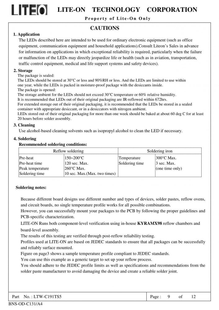 LTW-C191TS5 datasheet page 10