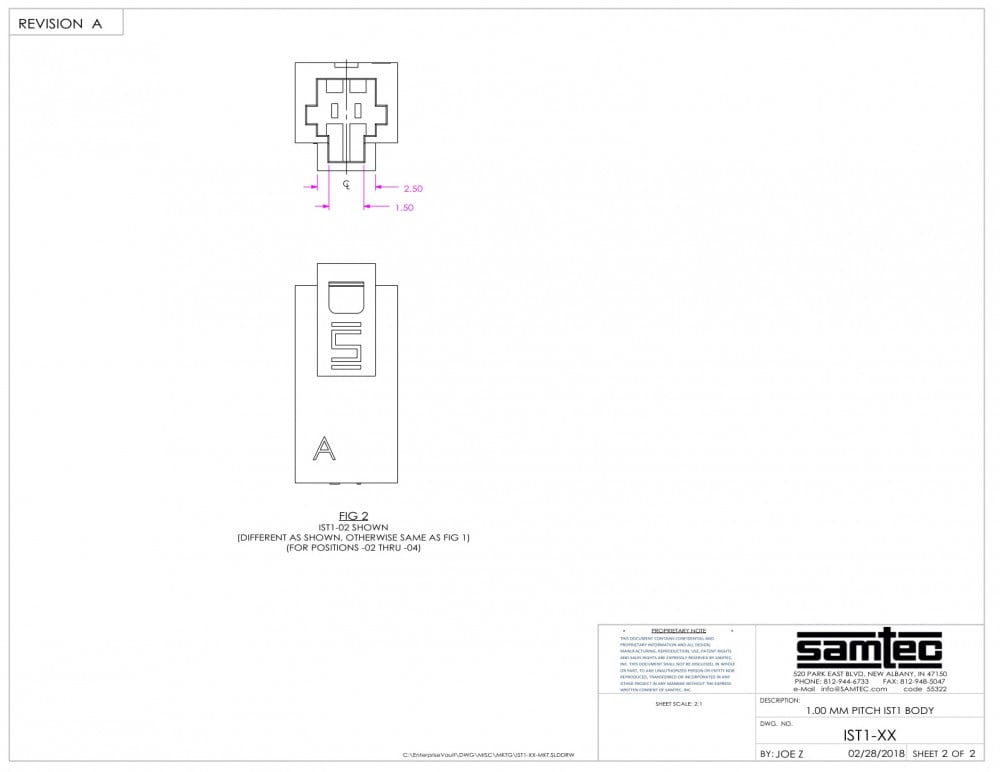 Samtec IST1-10 technical drawing page 2