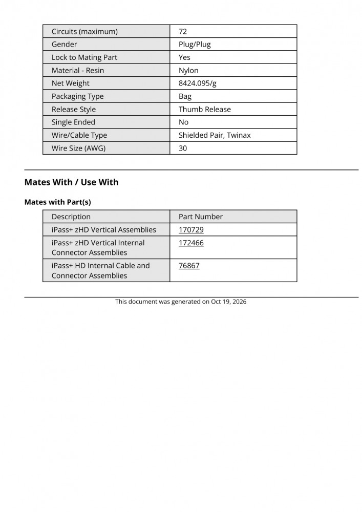 MOLEX MiniSAS HD cable assembly specification page 3