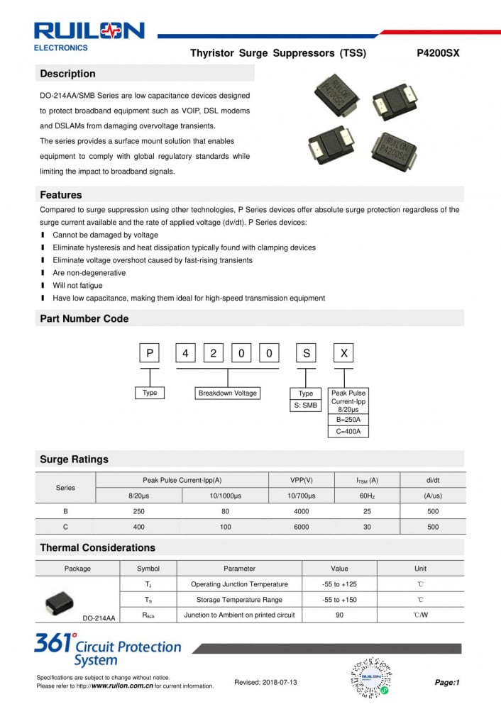 P4200SC technical document page 1