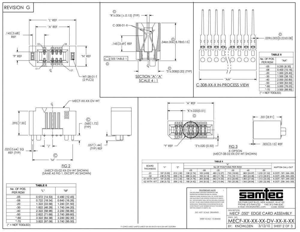 Samtec MECF drawing page 2