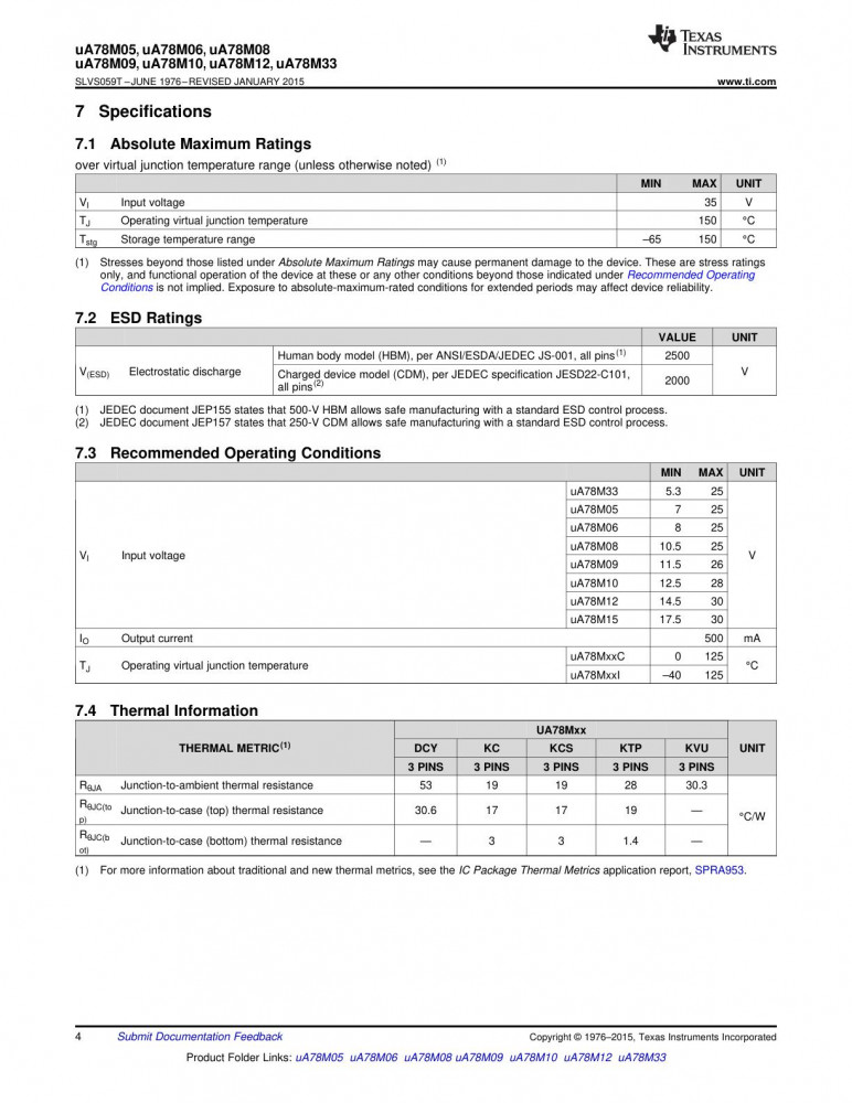 UA78M05MJG/B datasheet page 4