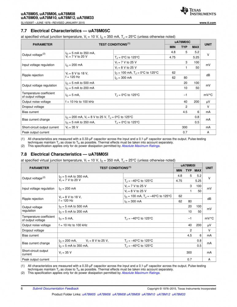 UA78M05MJG/B datasheet page 6