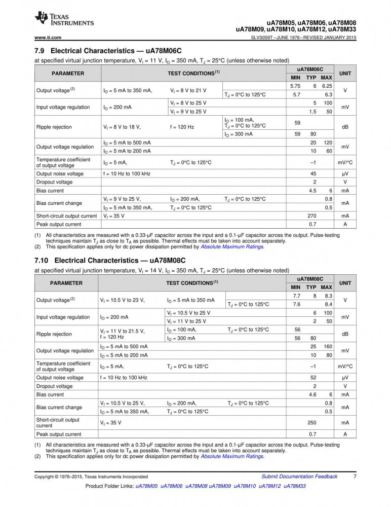 UA78M05MJG/B datasheet page 7
