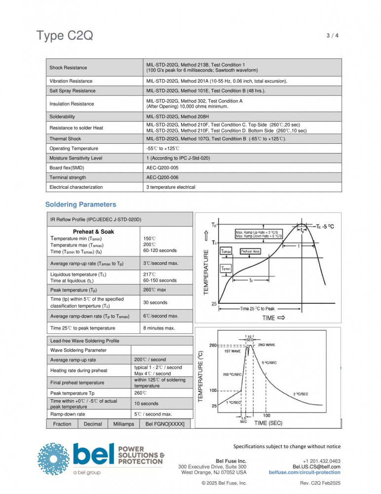 C2Q series datasheet page 3
